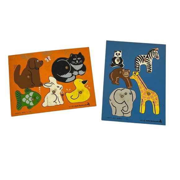 Judy Instructo | Toys | Vintage 977 Judy Instructo Wooden 5pc Puzzles ...